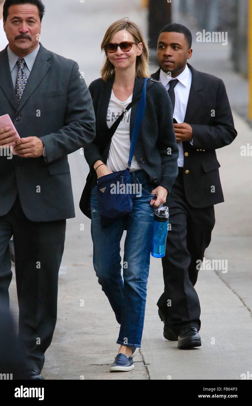 Calista Flockhart seen arriving at the ABC studios for Jimmy Kimmel ...