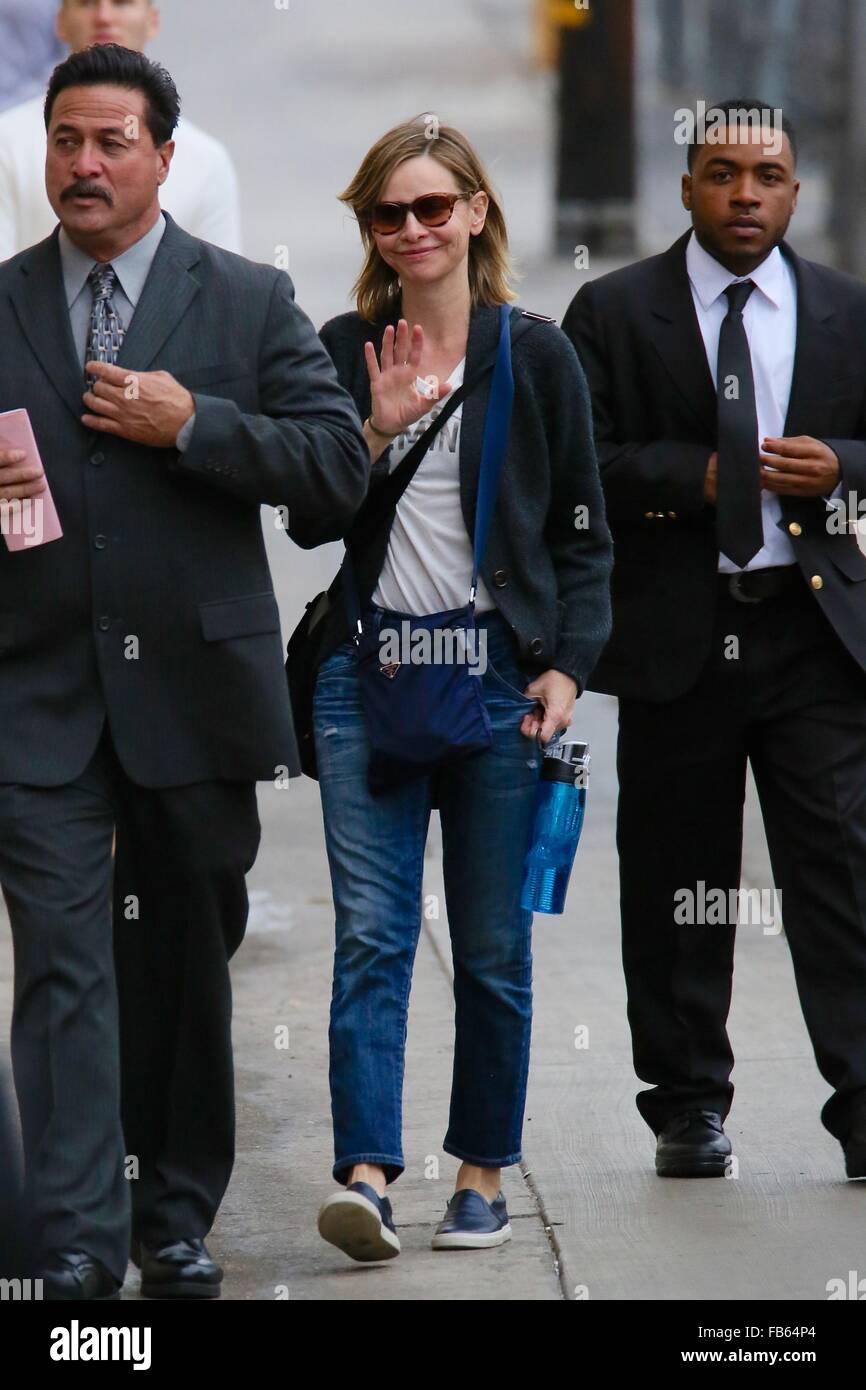 Calista Flockhart seen arriving at the ABC studios for Jimmy Kimmel ...