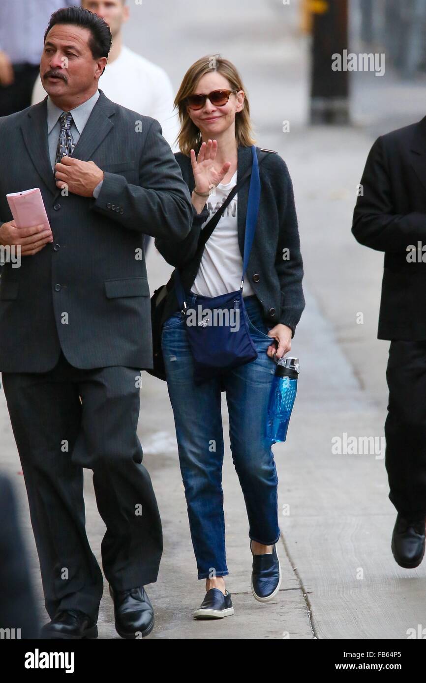 Calista Flockhart seen arriving at the ABC studios for Jimmy Kimmel ...