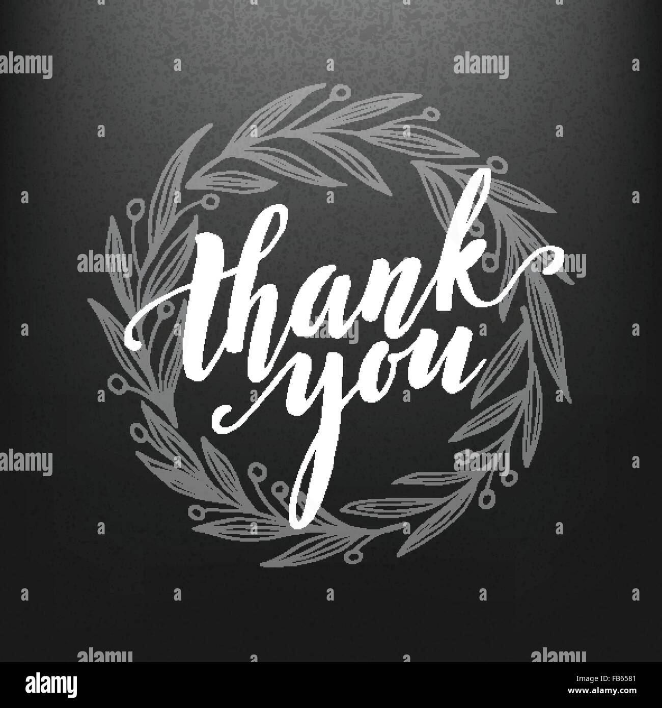 Thank You Card chalk drawing on the blackboard. Vector illustration ...