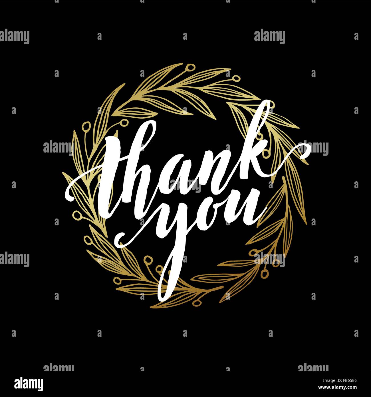 Thank you golden lettering design. Vector illustration Stock Vector ...
