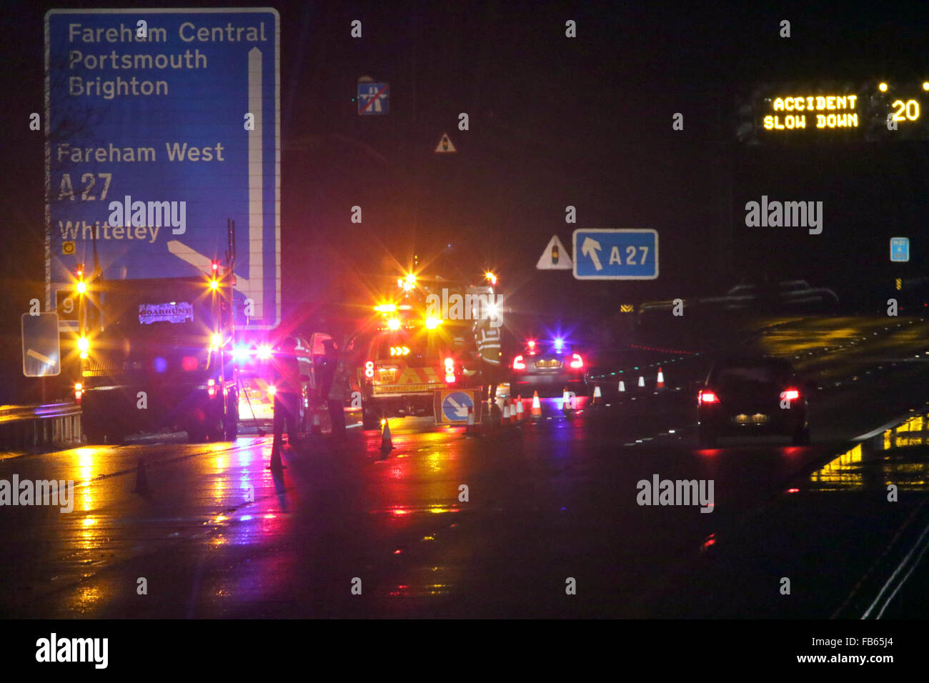Whiteley,Hampshire Sunday 10th January 2015 A busy stretch of motorway ...