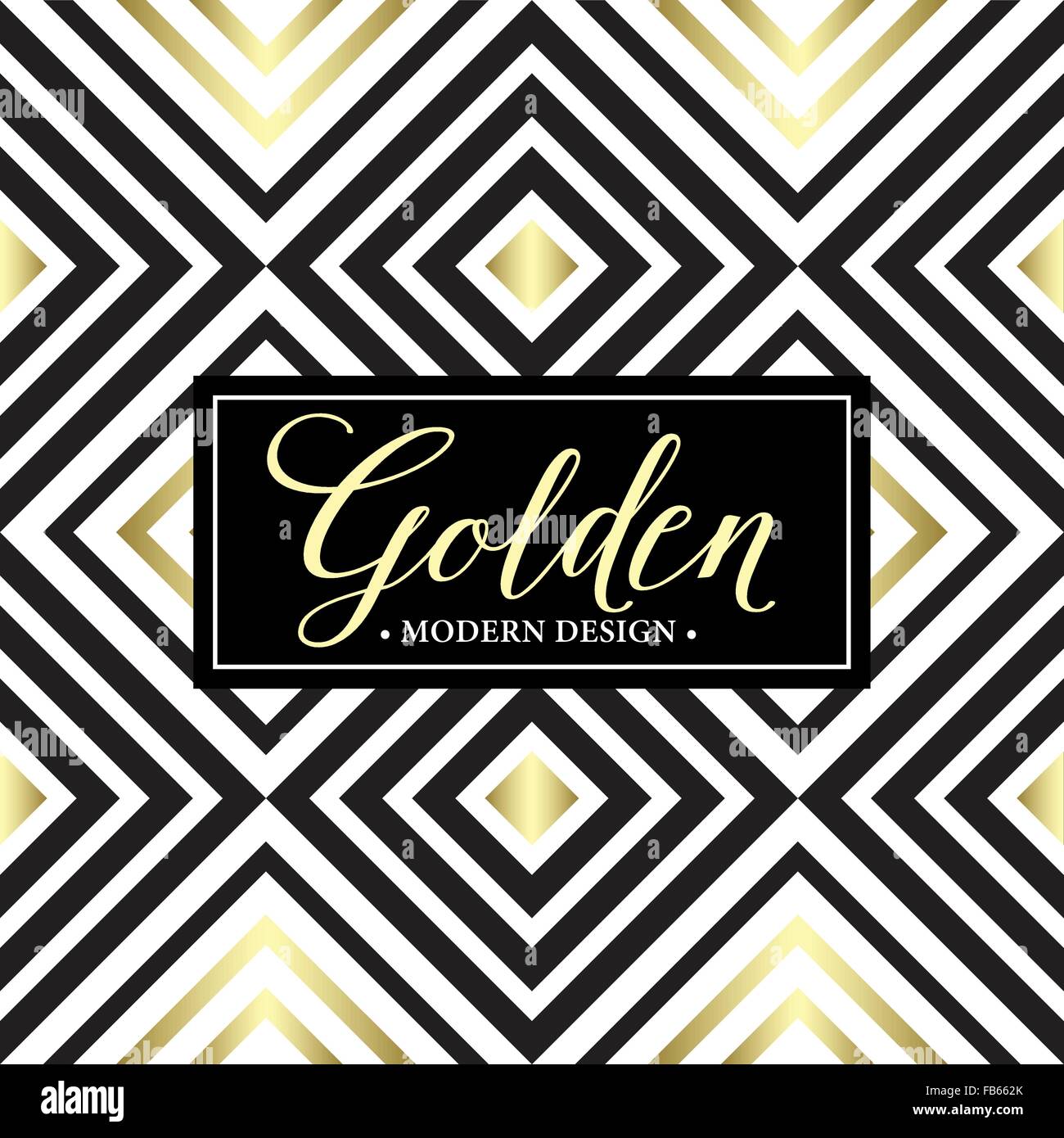 Gold geometric seamless pattern. Card template. Vector illustration ...