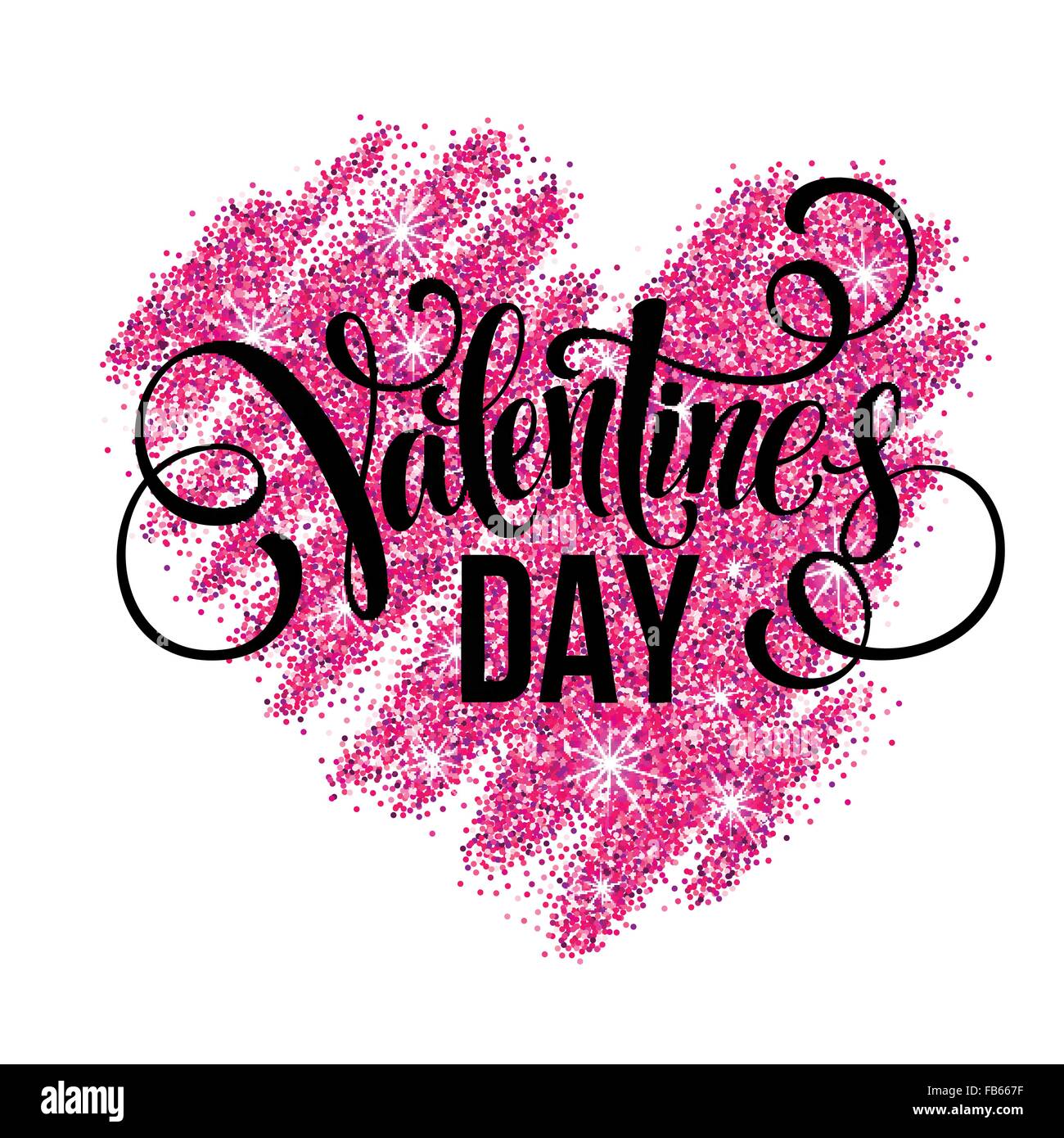 Sparkle glitter Valentines Day heart. Vector illustration Stock Vector ...