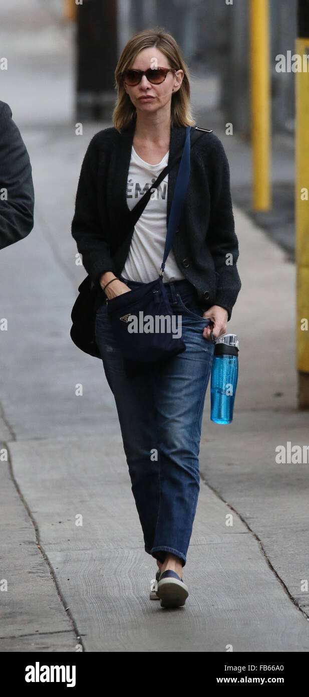 Calista Flockhart seen arriving at the ABC studios for Jimmy Kimmel ...