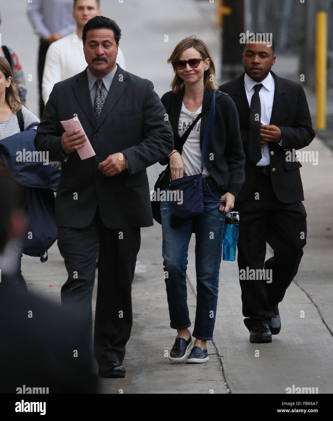 Calista Flockhart seen arriving at the ABC studios for Jimmy Kimmel ...