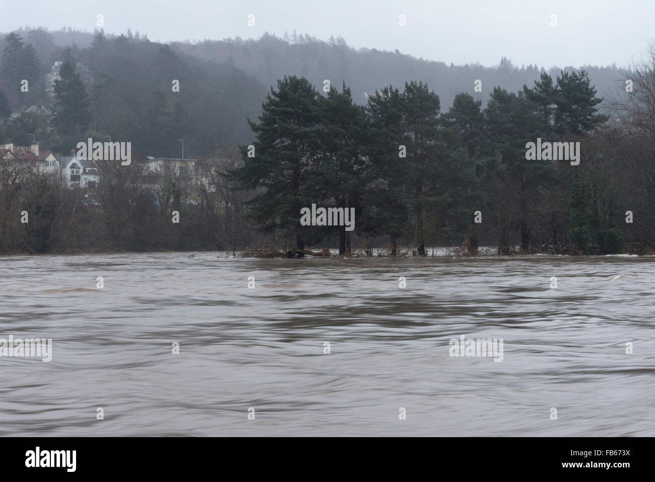 North end of Moncrieffe Island submerged under floodwater,Perth Stock ...