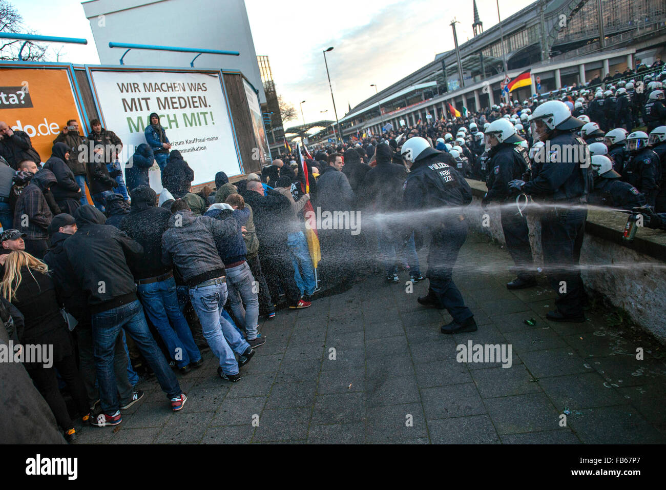 PEGIDA rally and counter protest in Cologne, Germany. January 09, 2016 ...