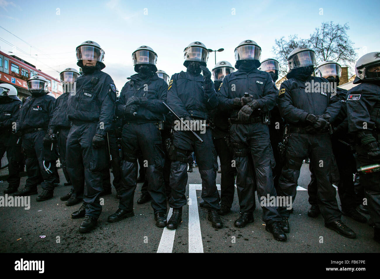 PEGIDA rally and counter protest in Cologne, Germany. January 09, 2016 ...