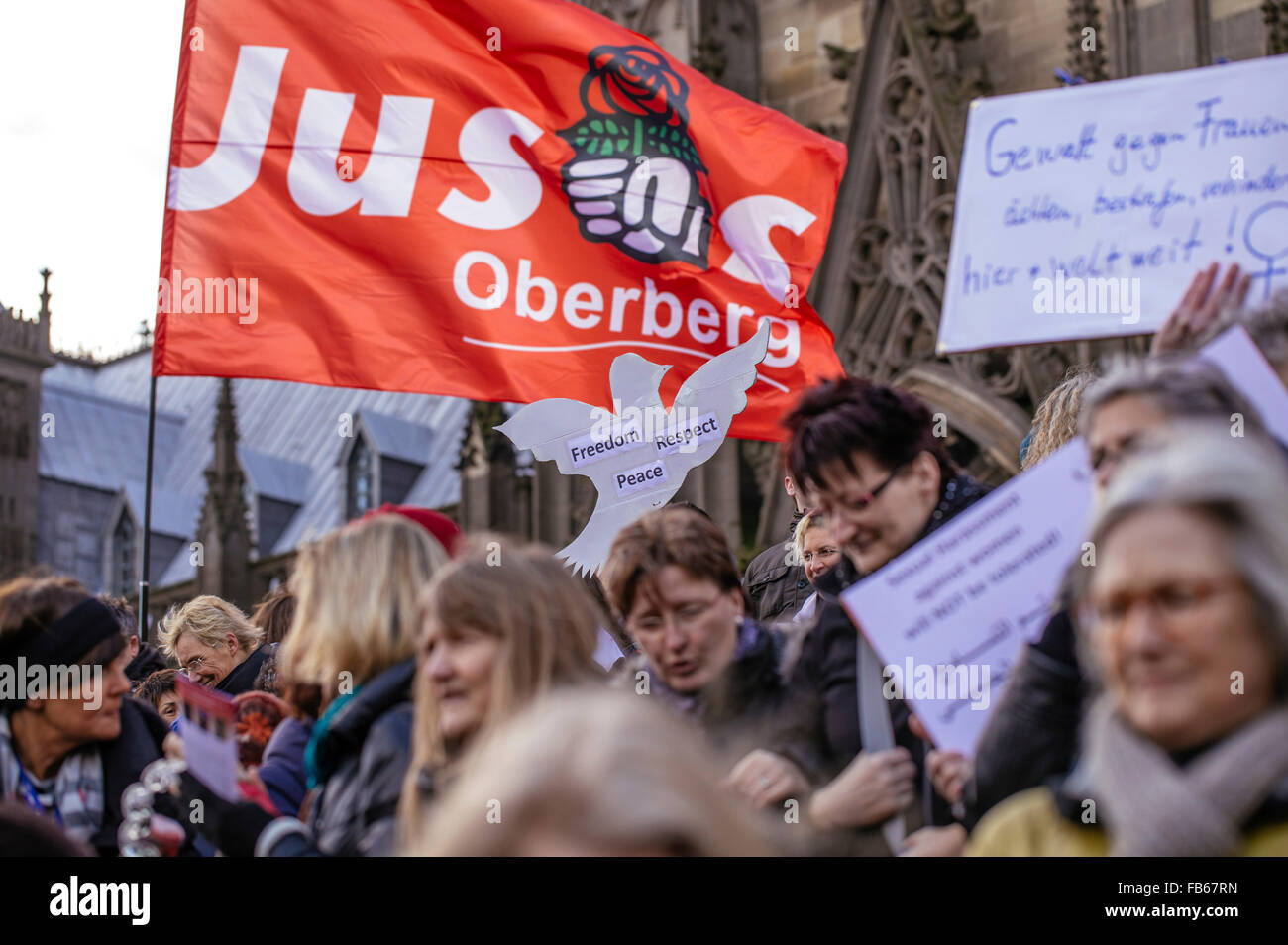 PEGIDA rally and counter protest in Cologne, Germany. January 09, 2016 ...