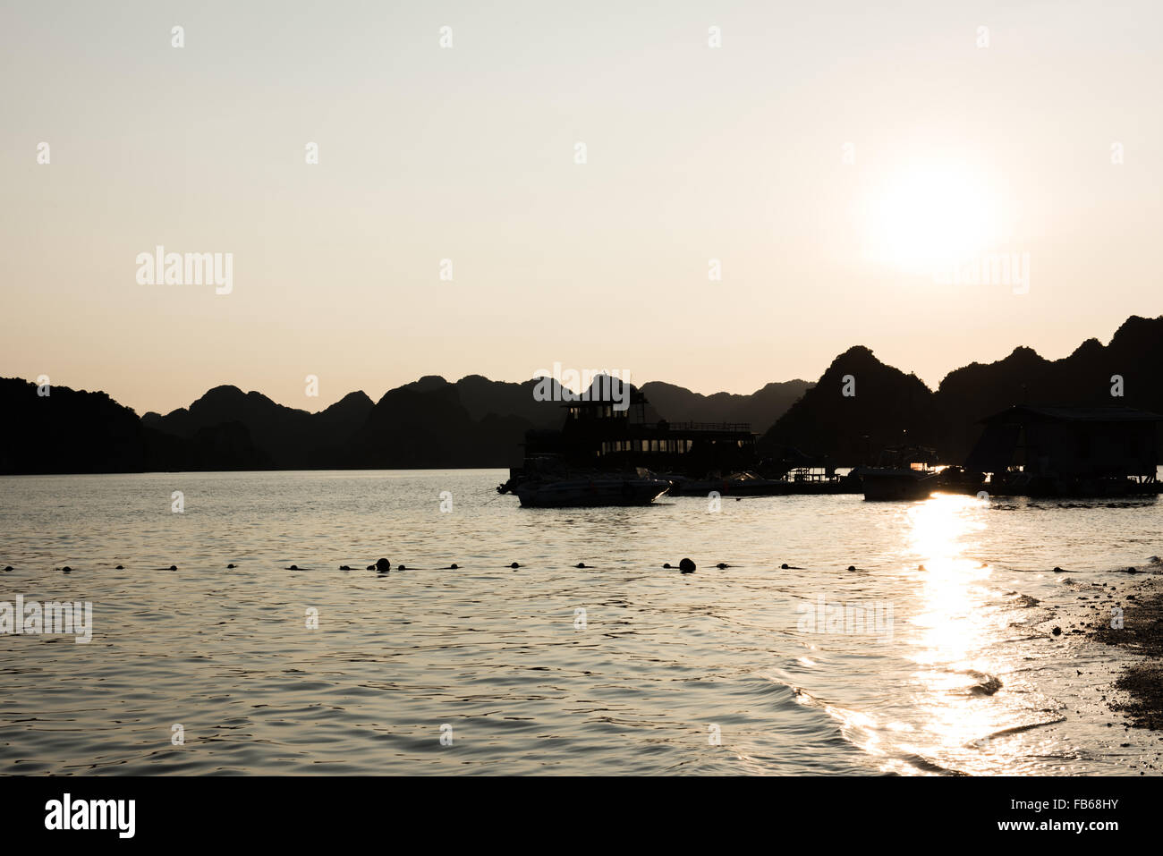 Sunset View of Ha Long Bay Stock Photo - Alamy
