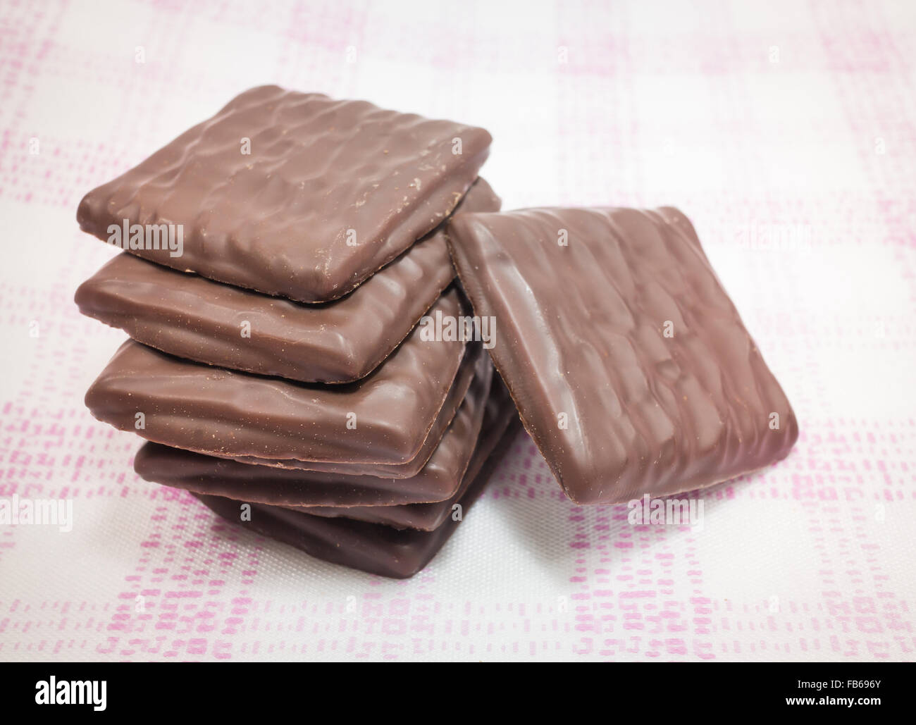 Stack of milk chocolate pieces, stock photo Stock Photo - Alamy