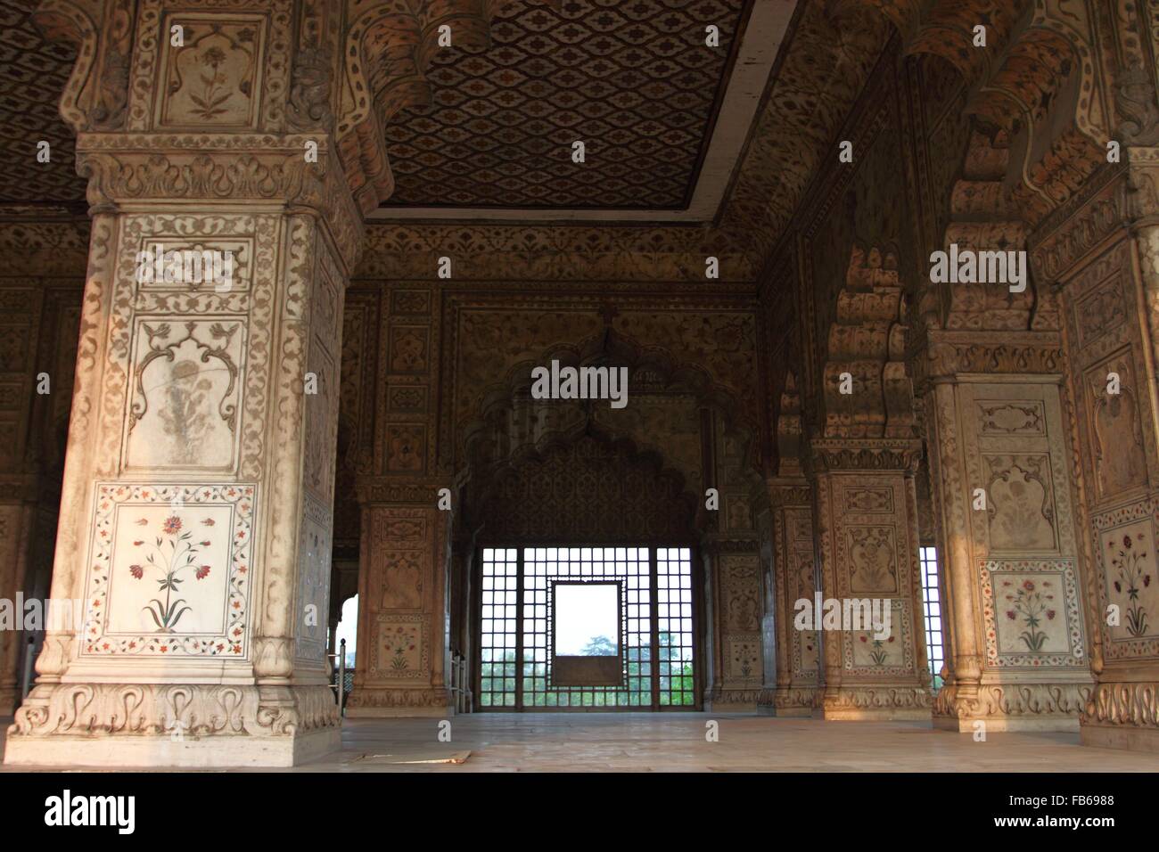 The Red Fort and its wall decorations Stock Photo - Alamy