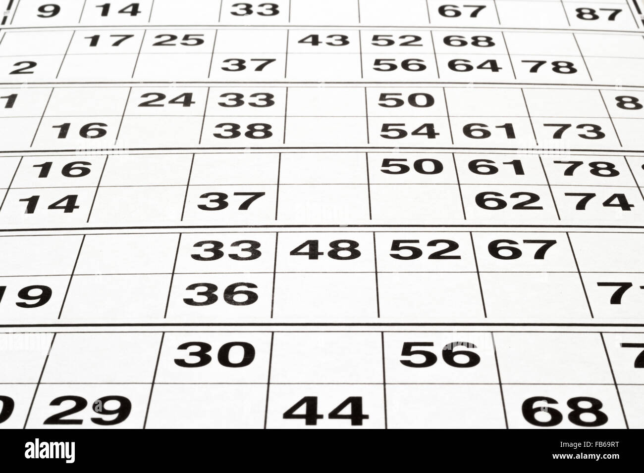Cards for lotto or bingo game on white background Stock Photo - Alamy