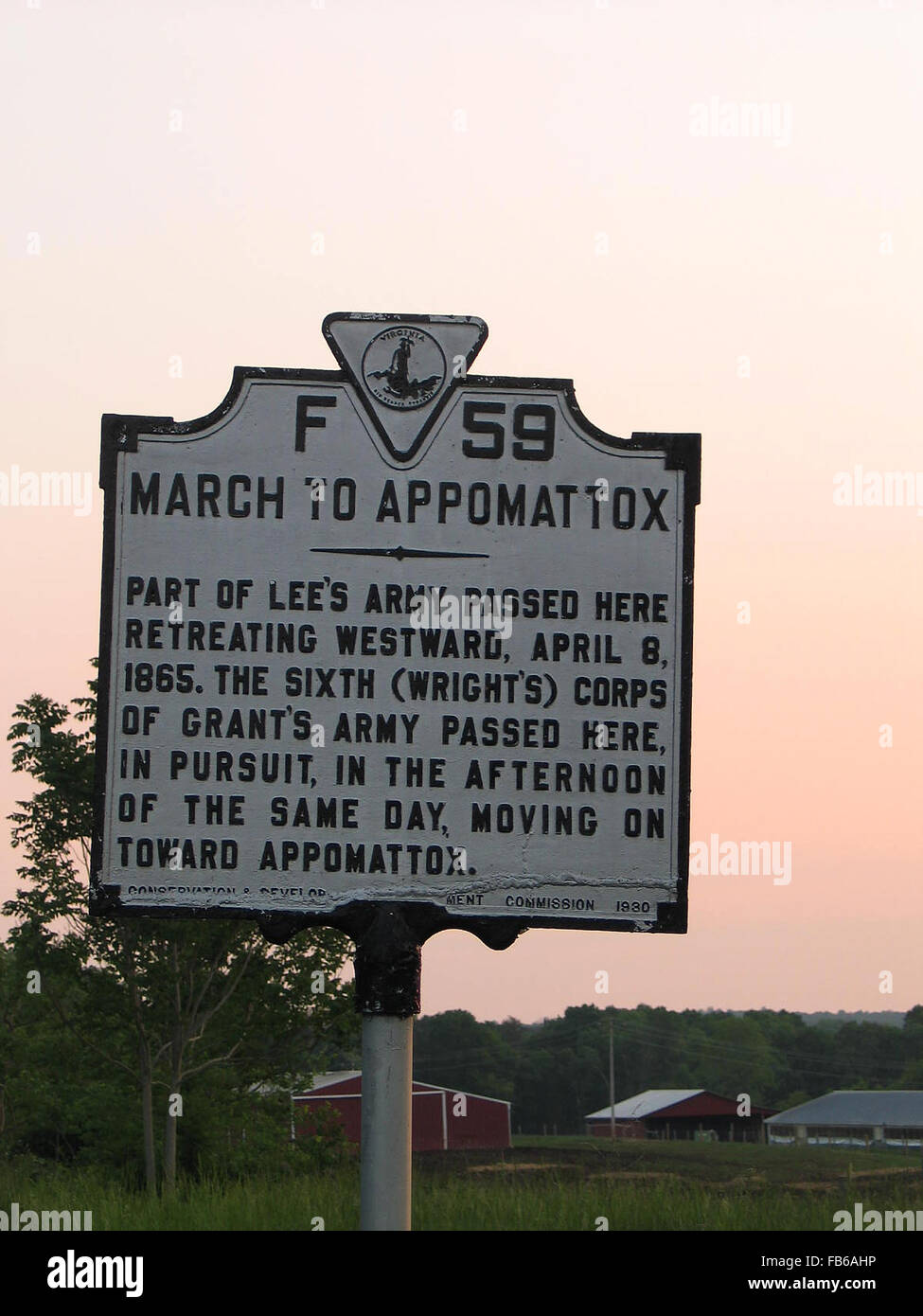 MARCH TO APPOMATTOX Part of Lee's army passed here retreating westward ...