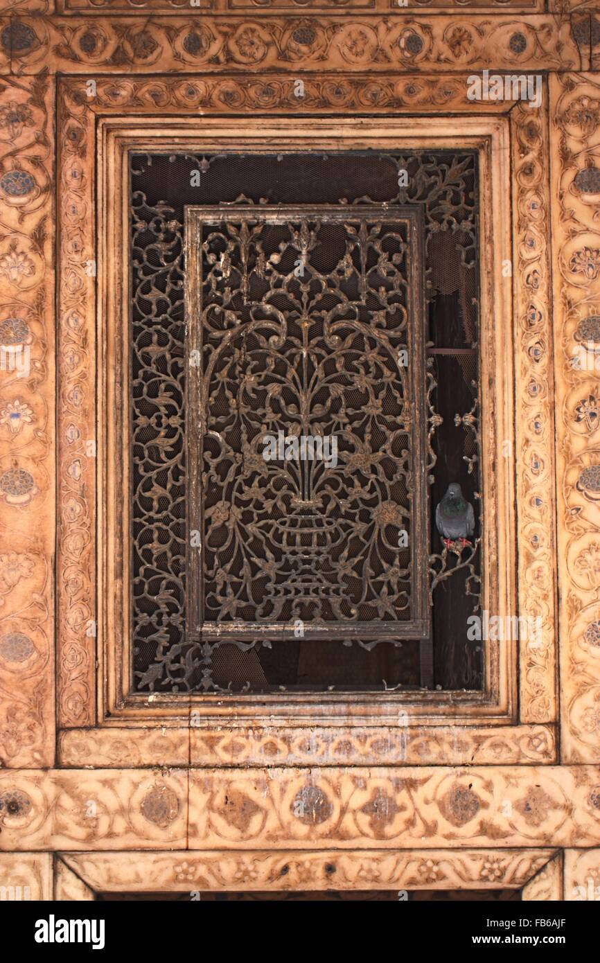 The Red Fort and its wall decorations Stock Photo - Alamy