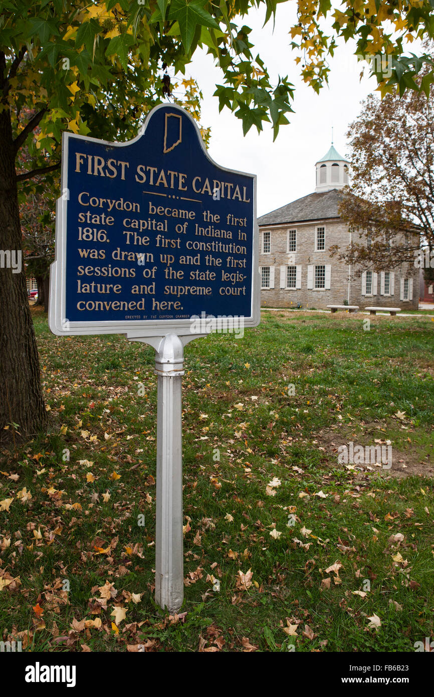 FIRST STATE CAPITAL Corydon became the first state capital of Indiana ...