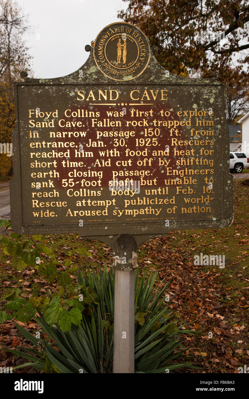 SAND CAVE Floyd Collins was first to explore Sand Cave. Fallen rock ...
