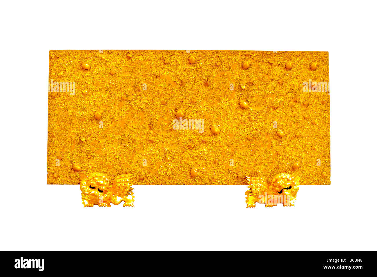 label gold signboard isolated on white background Stock Photo - Alamy