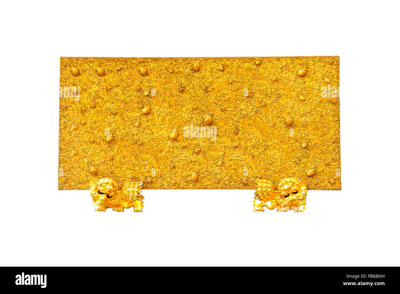 label gold signboard isolated on white background Stock Photo - Alamy