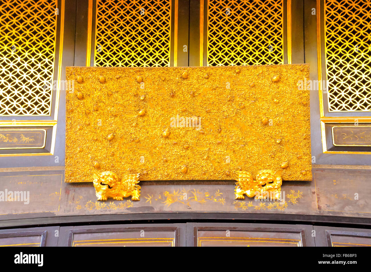 label gold signboard in front of house Chinese style Stock Photo - Alamy
