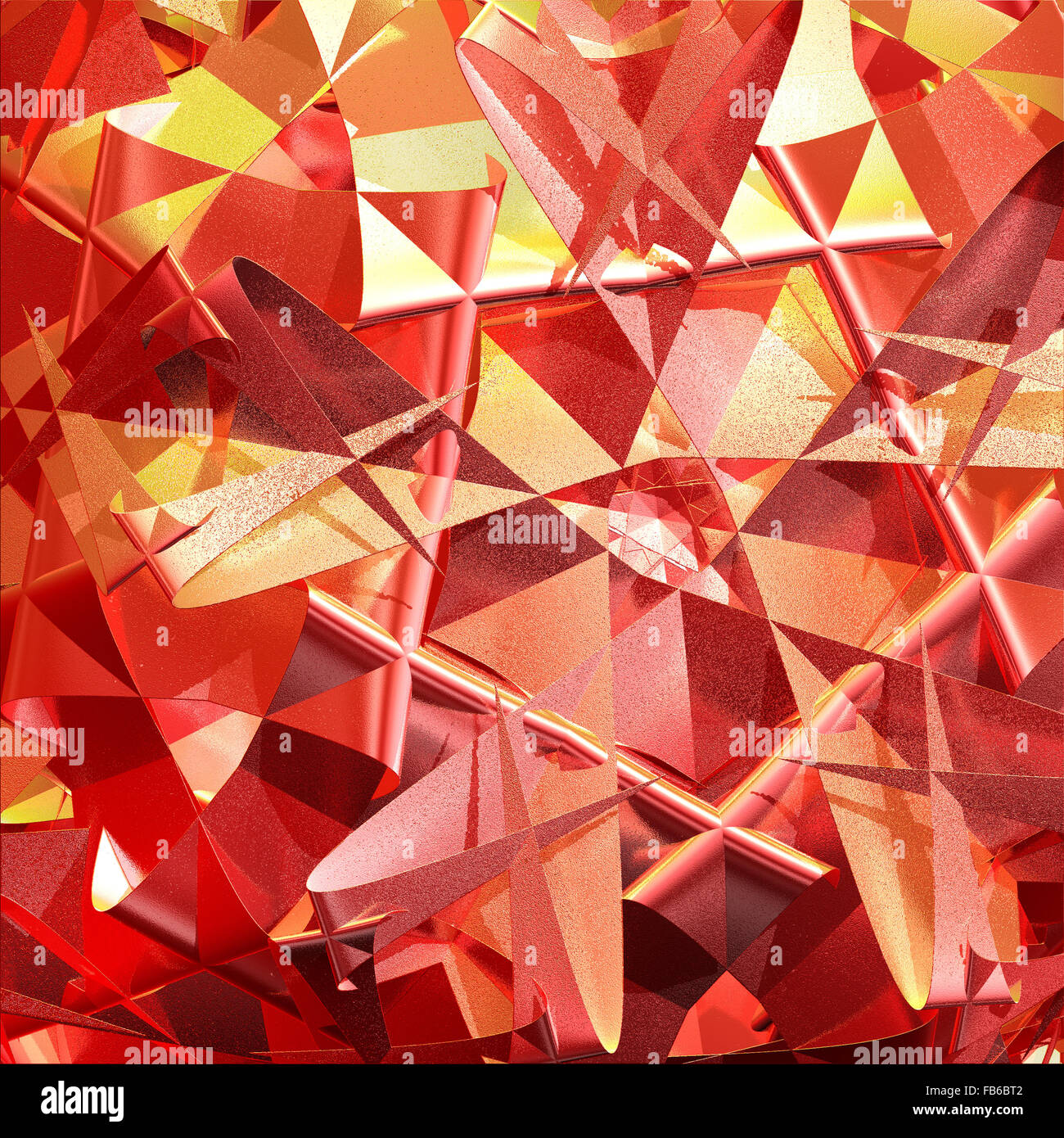 3D folded metallic abstract object. Digital art Stock Photo - Alamy