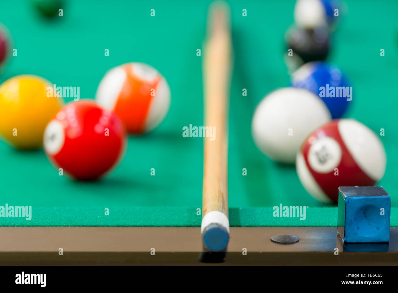 of billiard balls on the table out of focus Stock Photo - Alamy