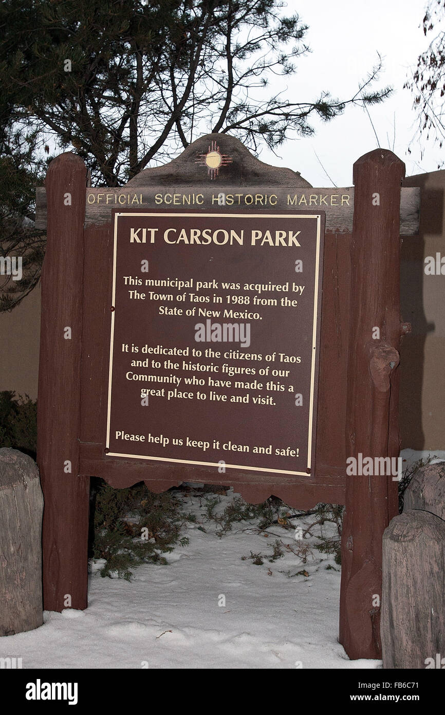 KIT CARSON PARK This municipal park was acquired by the Town of Taos in ...