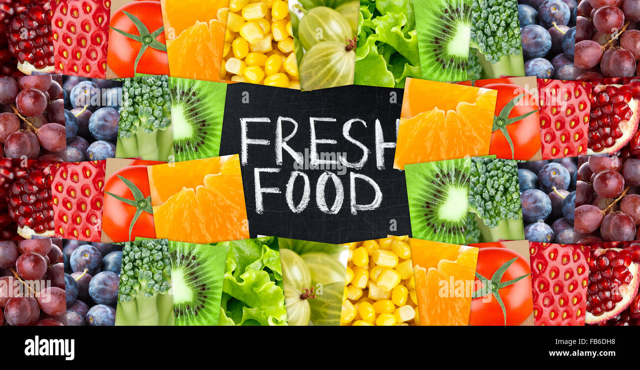 Fruits and vegetables concept. Fresh food background Stock Photo - Alamy