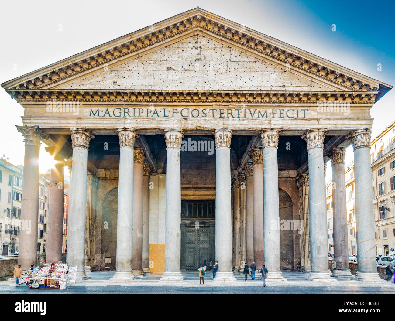 the majesty of the Pantheon in Rome with its imposing columns and ...