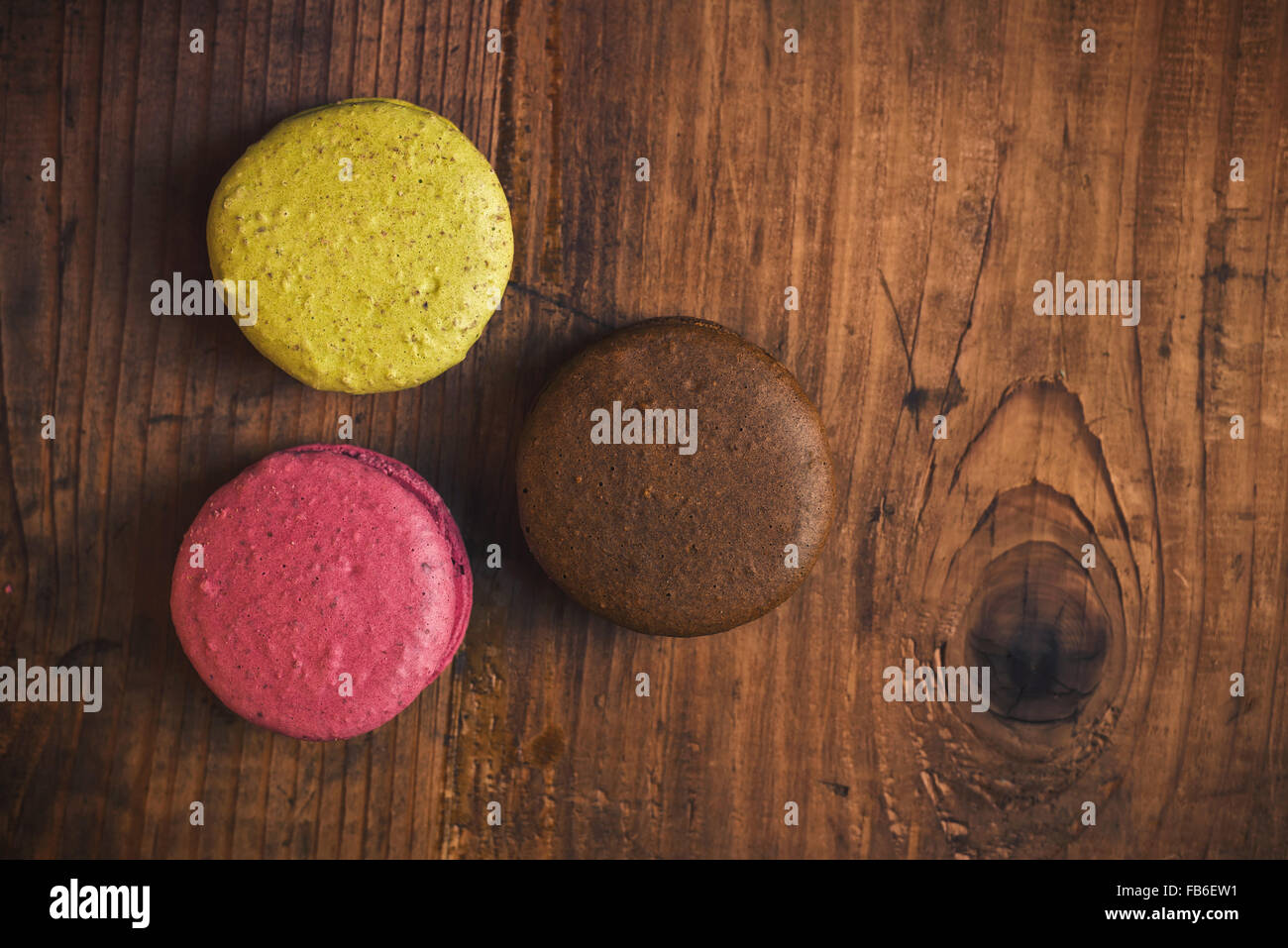 Homemade macaron cookies on table, retro toned, top view Stock Photo ...