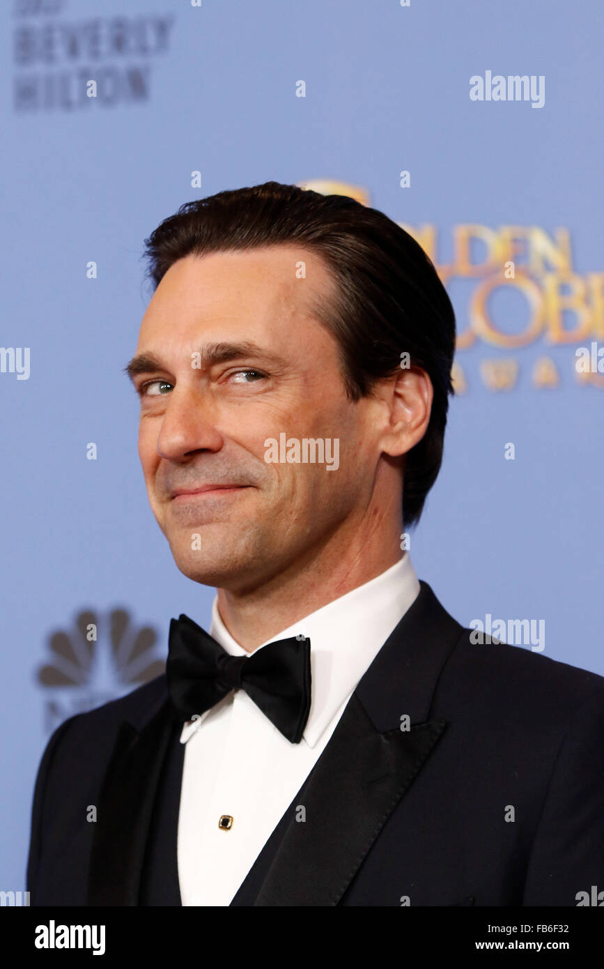 Beverly Hills, California, USA. 10th Jan, 2016. Actor Jon Hamm poses in ...