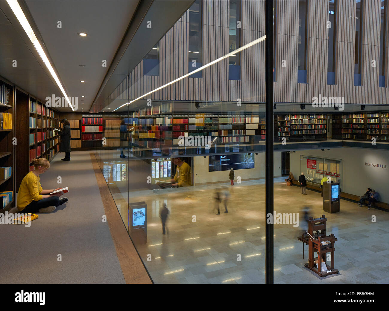 Floating book-stack. Weston Library, Oxford, United Kingdom. Architect ...