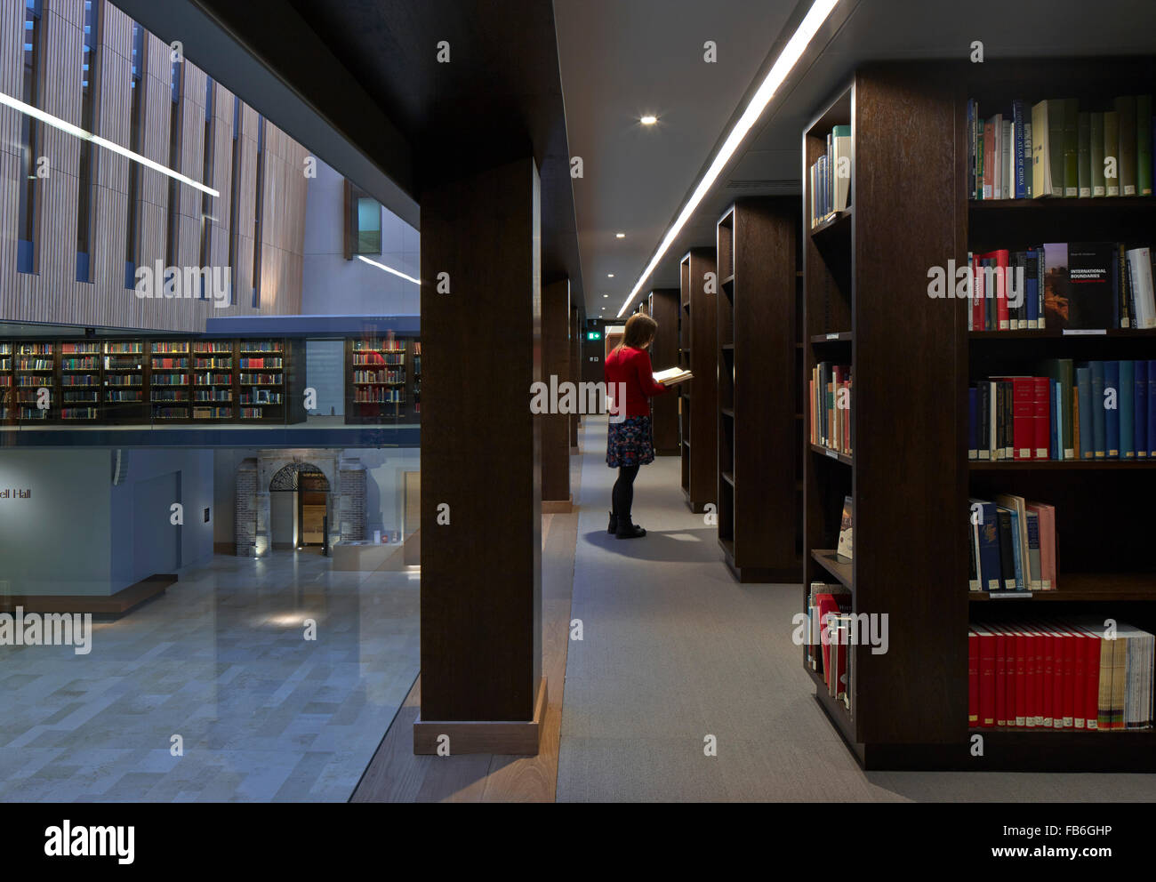 Floating book-stack. Weston Library, Oxford, United Kingdom. Architect ...
