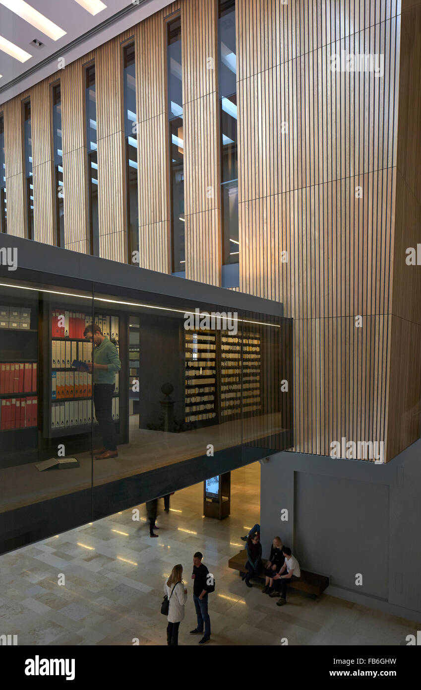 Floating book-stack. Weston Library, Oxford, United Kingdom. Architect ...