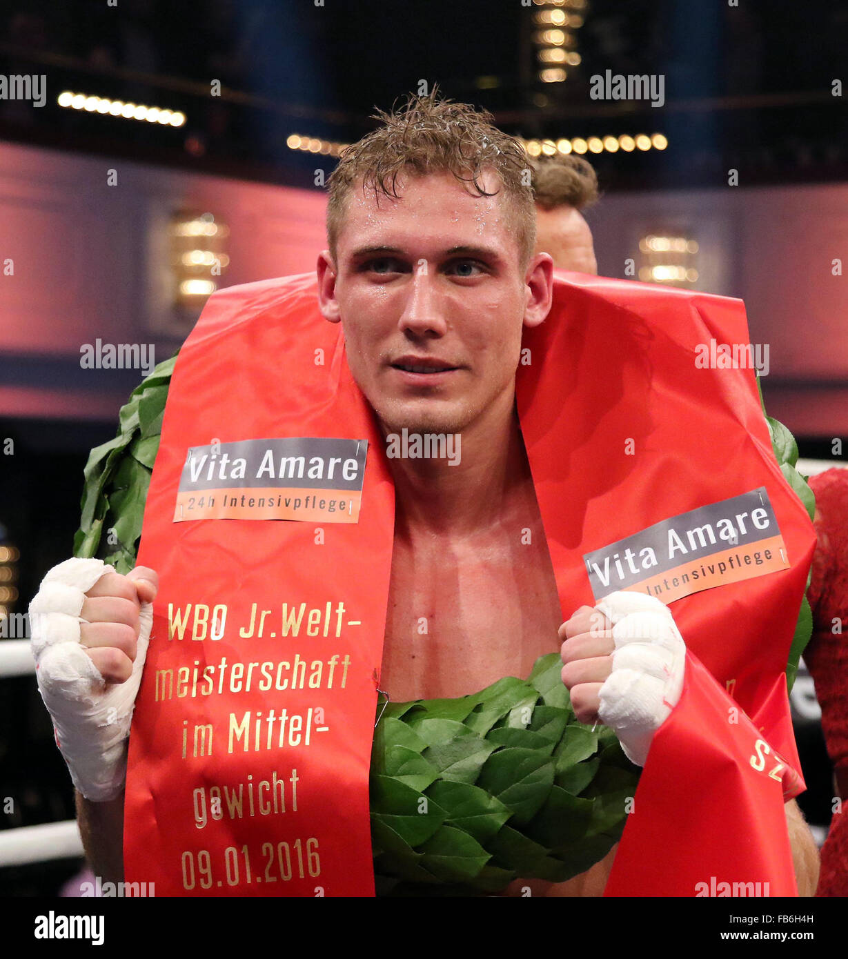Berlin, Germany. 9th Jan, 2016. Jan MEISER (Germany).WBO Youth World ...