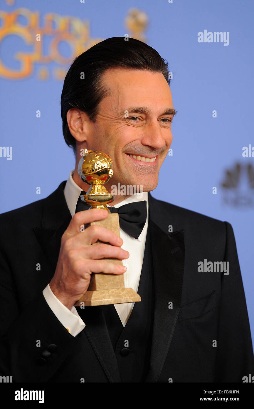 Beverly Hills, CA, USA. 10th Jan, 2016. Actor Jon Hamm winner of Best ...