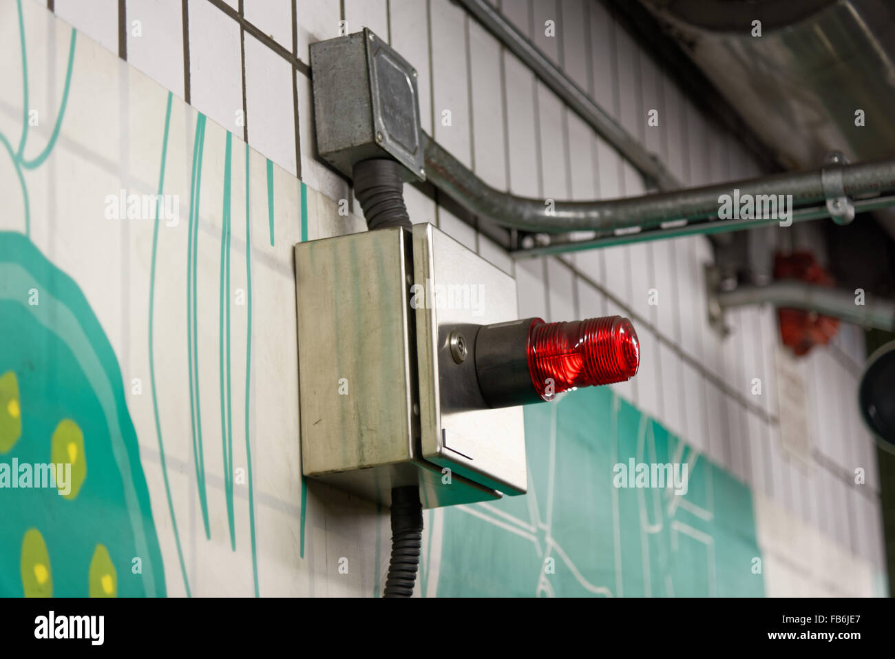 Alarm flasher on a wall Stock Photo - Alamy