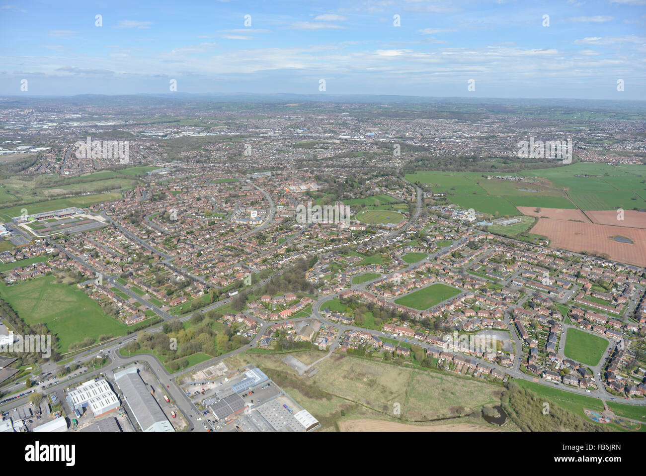 An aerial view of the Newstead and Longton areas of Stoke-on-Trent ...