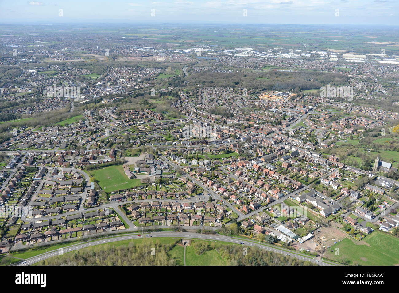 An aerial view of the St George's area of Telford, looking towards the ...