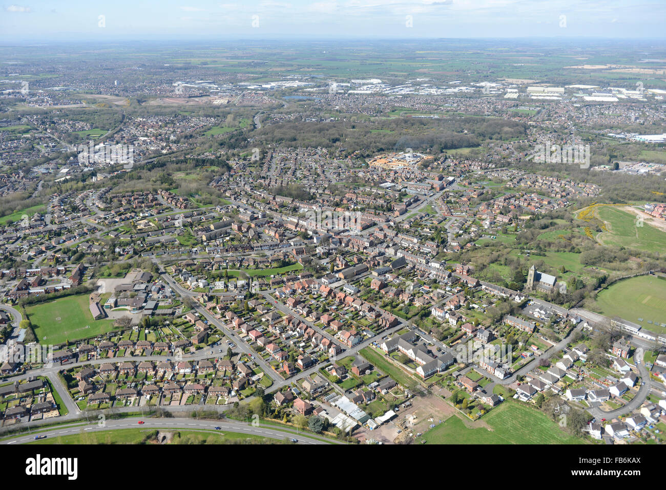 An aerial view of the St George's area of Telford, looking towards the ...