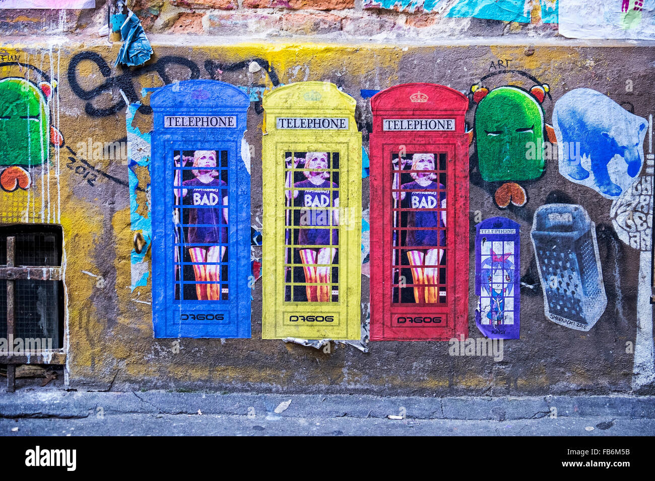 D7606 telephone boxes at Gallery of street art & graffiti Inner ...