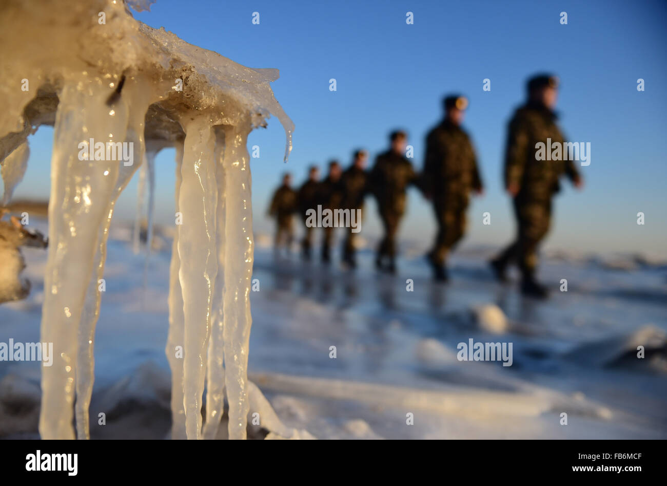 Xingcheng, China's Liaoning Province. 11th Jan, 2016. Frontier soldiers ...