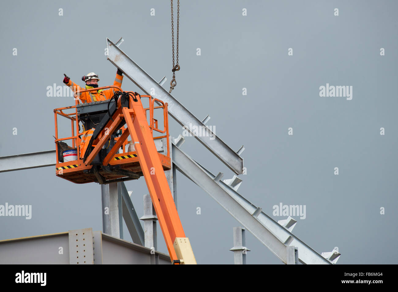 People in cherry picker working at height hi-res stock photography and ...