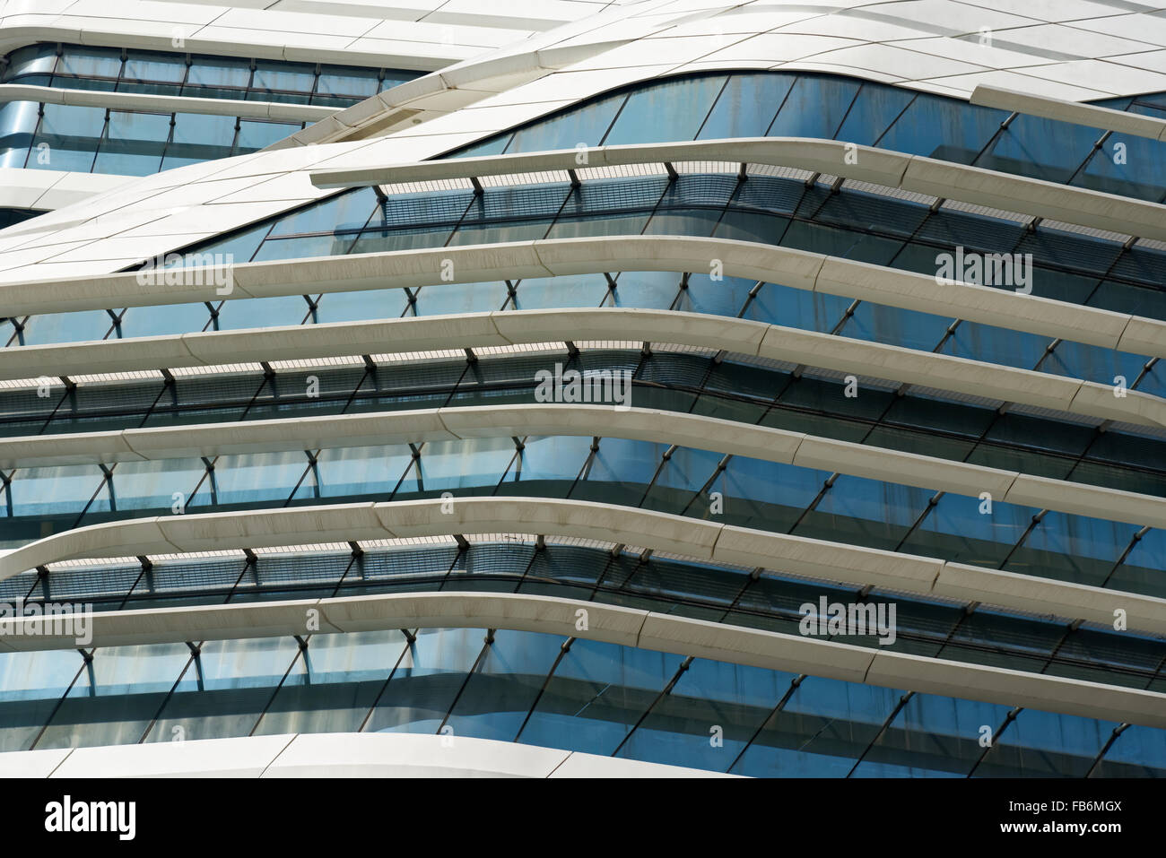 Futuristic skyscraper in a cruise ship design Stock Photo - Alamy