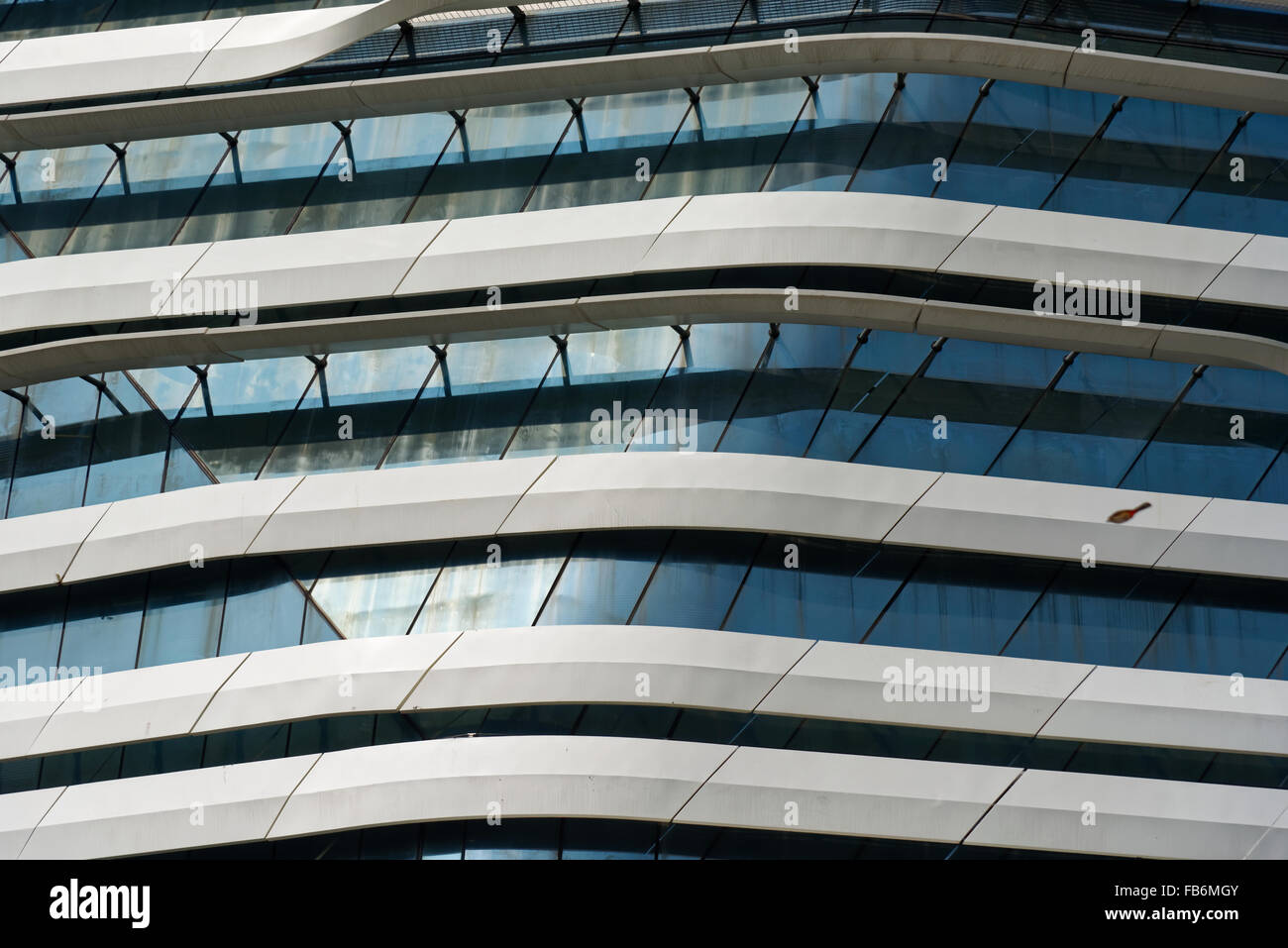 Futuristic skyscraper in a cruise ship design Stock Photo - Alamy