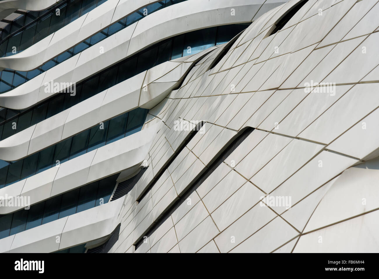 Futuristic skyscraper in a cruise ship design Stock Photo - Alamy
