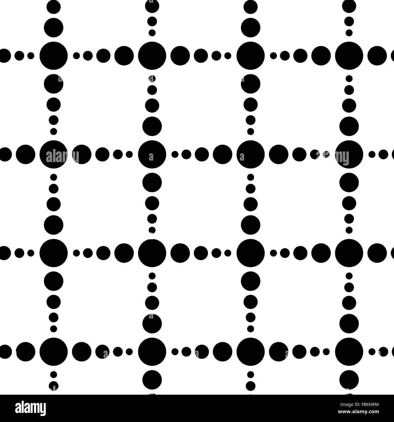 Unusual black and white polka dot checked seamless pattern Stock Vector ...