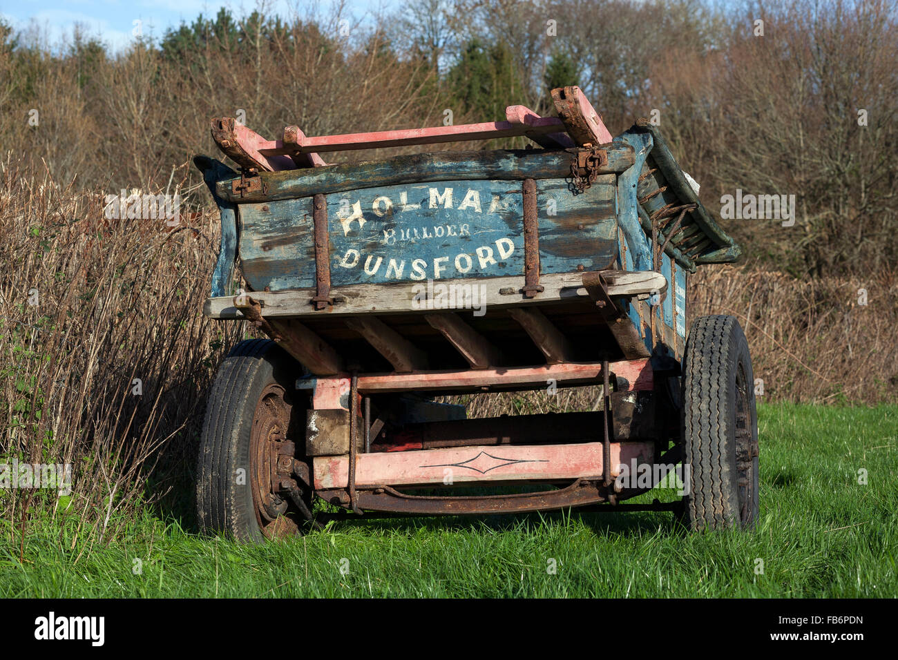 old builders cart in field near Dunsford,Devon,cart, old, bullock, way ...