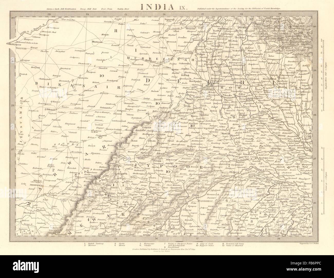 RAJASTHAN: India: Delhi Jaipur Marwar Bikaner Mewar Bundelkhand. SDUK ...